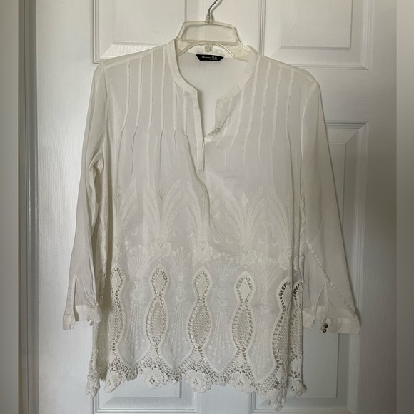 Massimo Dutti | Tops | Massimo Dutti White Cotton Blouse | Poshmark
